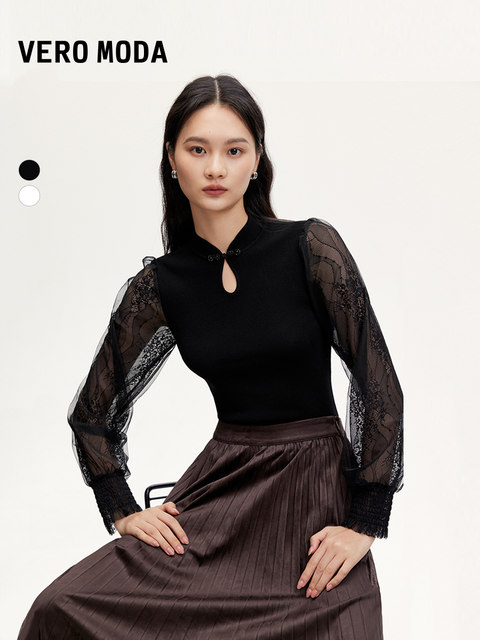 Vero Moda Outlet sweater for women in autumn and winter new lace sleeve ...