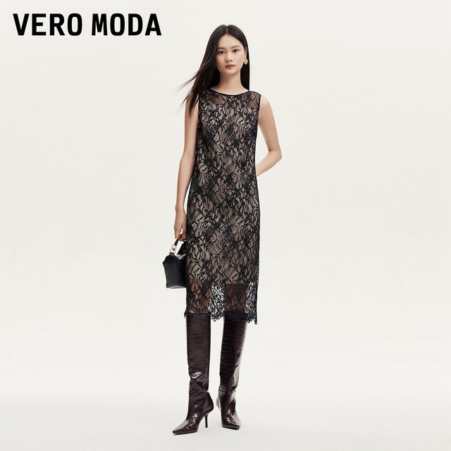 VEROMODA Ora dress 2024 Autumn new style without sleeve -free round neck temperament elegant ...