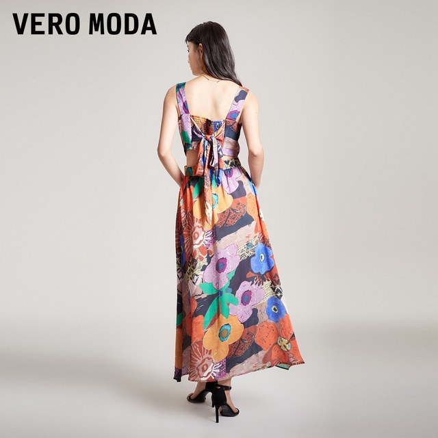 VEROMODA Ora dressed in autumn and winter new holiday casual print back suspenders temperament ...