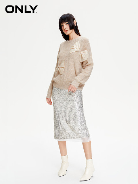 Only Ora sweet and versatile butterfly cut shoulder loose round neck ...