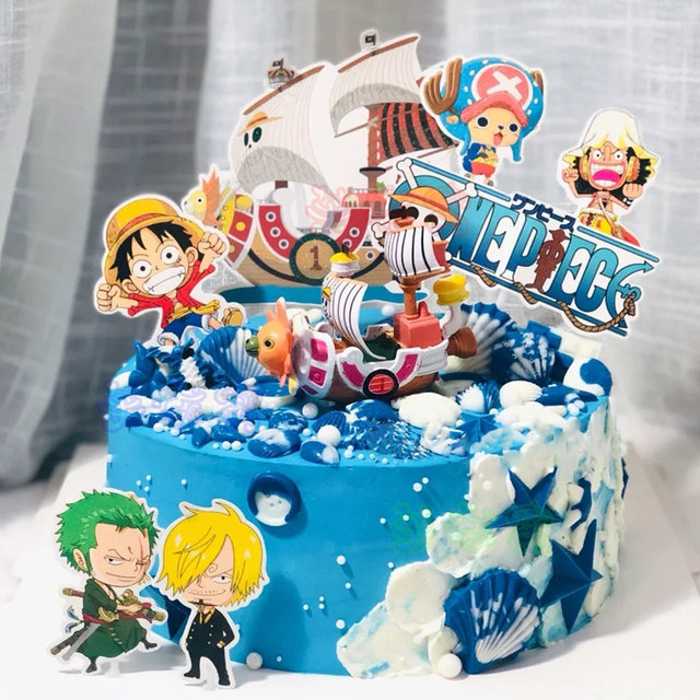 One Piece Birthday Cake Anime Zoro Luffy Chopper Boys Girls 10 Years ...