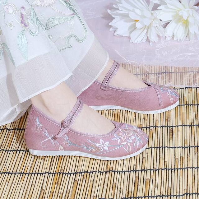 Hanfu Shoes Girls Girls Ancient Wind Embroidered Flower Shoes Inside ...