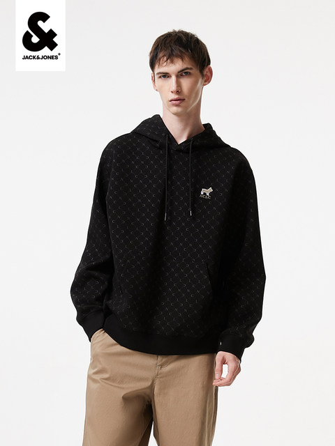 Jack Jones Outlets 2023 Fall New Hooded Drawstring Rib Cuff Bottom ...