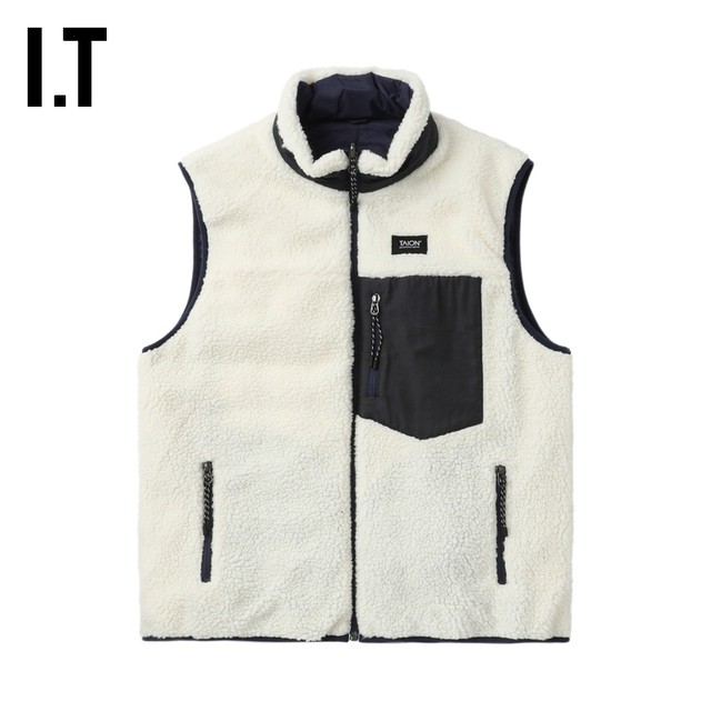IT TAION men's two sides wearing stand -collar down vests new stylish ...