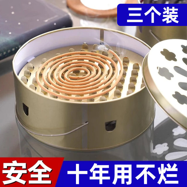 Household stainless steel mosquito coil plate with cover sandalwood ...