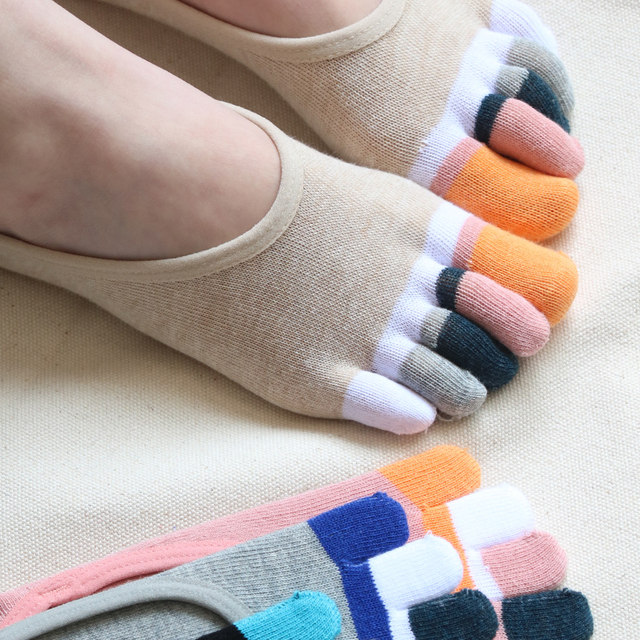 Toe socks, toe socks, women's cotton boat socks, breathable, sweat ...
