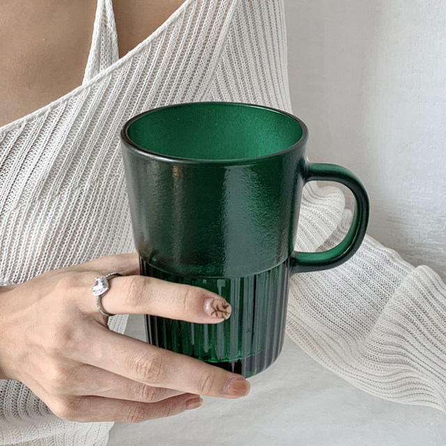 Emerald Middle Glass INS wind niche designer model Mark Cup home female ...