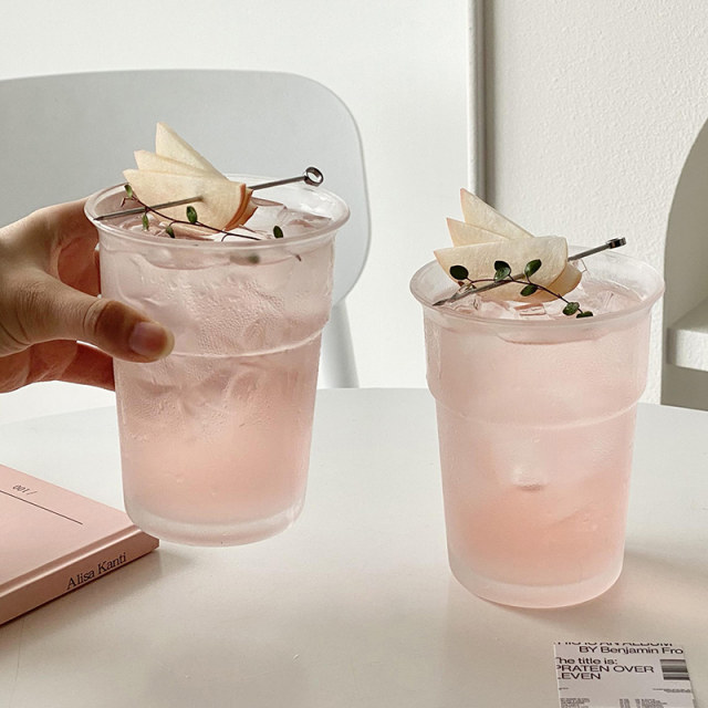 Creative frosted glass cup for household simple expansion cup for cold ...