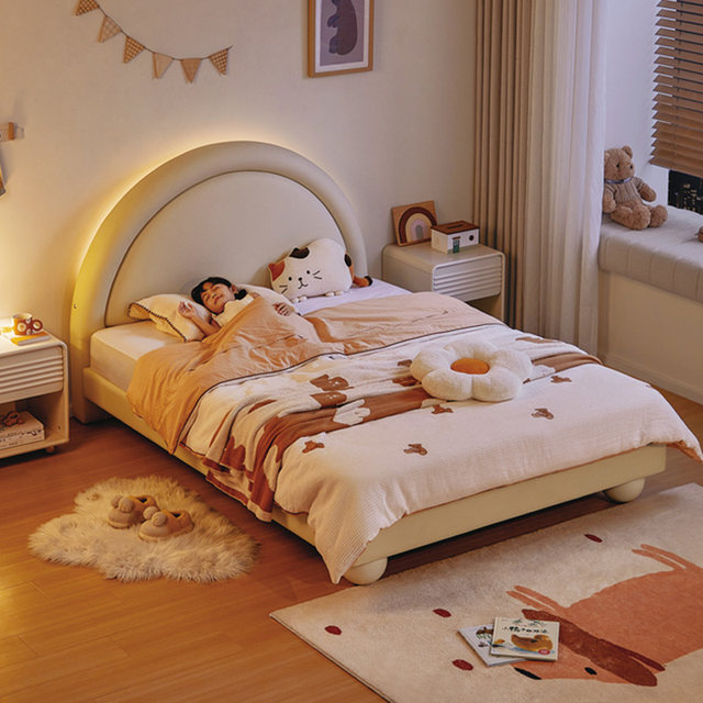 Lin's Wood Industry Children's Bed Boys and Girls Single Bed with Night ...