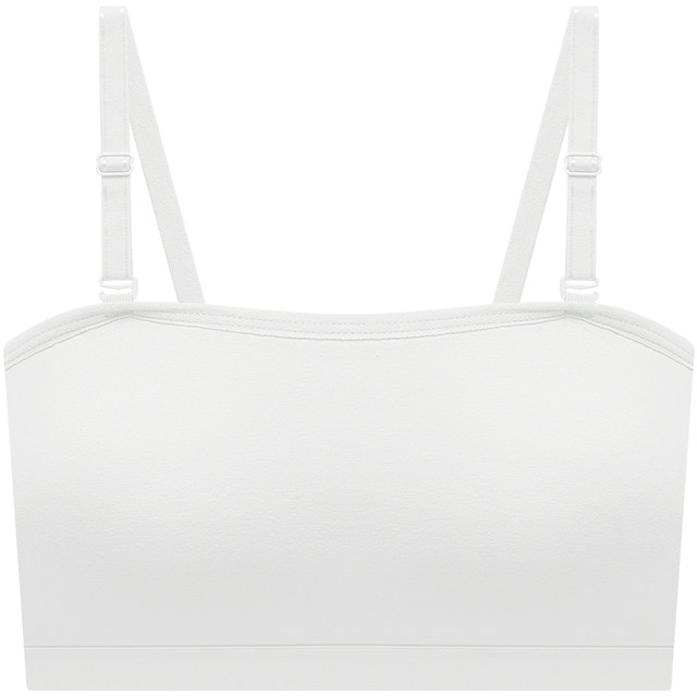 Pure cotton one-piece tube top shoulder straps removable anti-slip ...