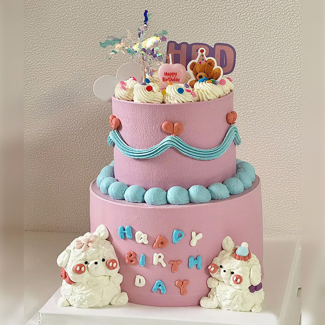 Double-layer Retro cake birthday cake City distribution network popular ...
