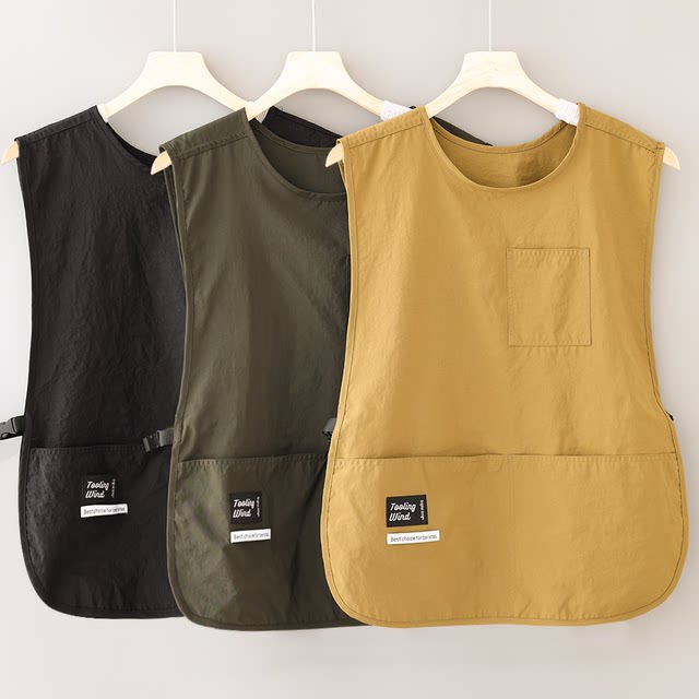 Household vest apron oilproof, waterproof, breathable, dirt-resistant ...
