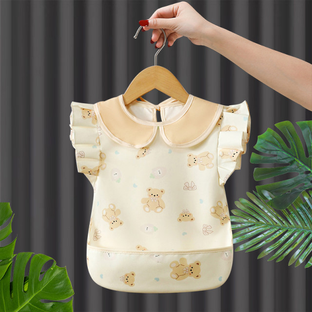 Bib baby food supplement smock female baby children eating summer ...