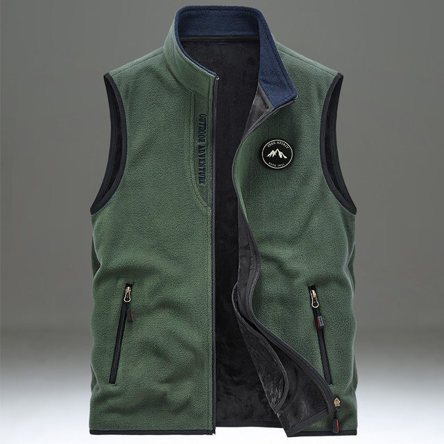 Autumn and winter men's vest loose and warm vests, shoulder, shoulder ...