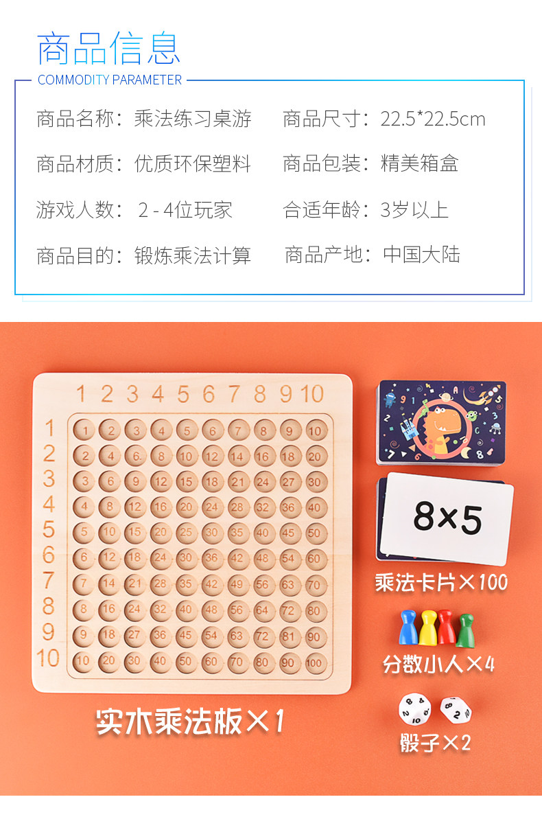 Hundreds Board Children's Magnetic 99 Nine-Nine Multiplication Table ...