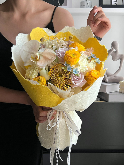 Goddess Day hand-teared Dongba paper bouquet wrapping paper flowers ...