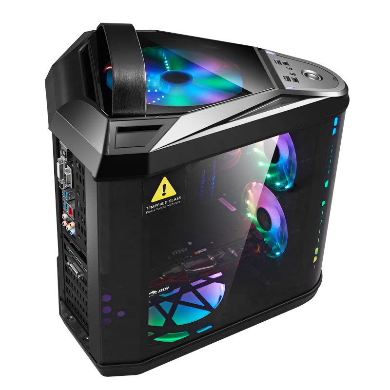Evesky Trisomy Desktop Computer Case - Transparent RGB Gaming Chassis