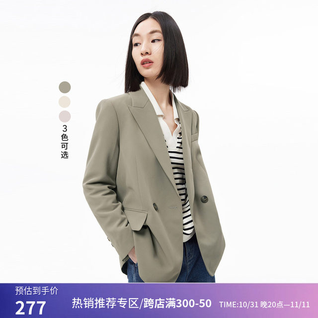 LILY spring new women's clothing simple solid color commuting style capable retro double ...