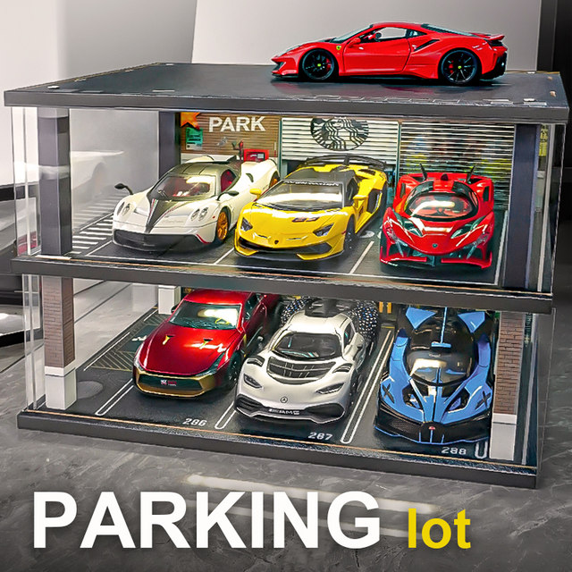 Supercar model car parking set simulation alloy boy toy driver figure ...