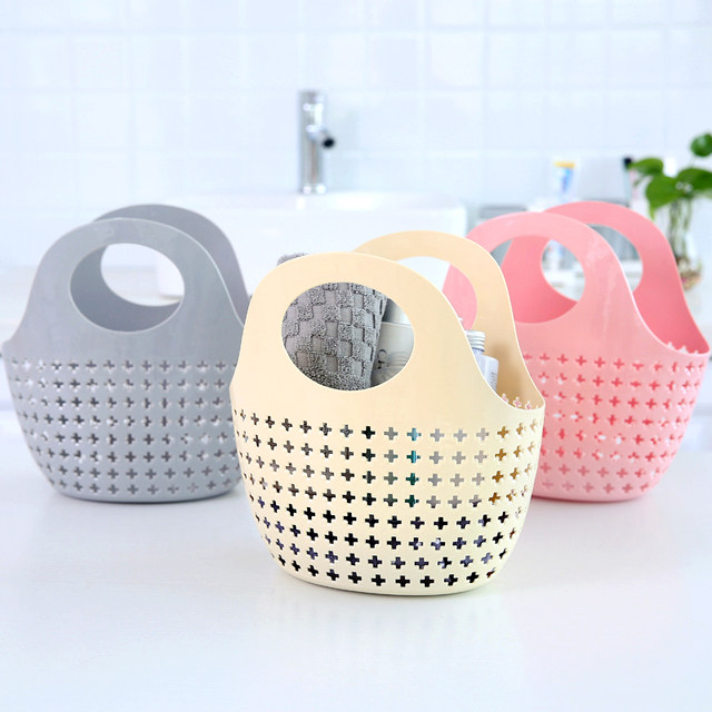 Bath basket portable basket soft plastic bathroom bath basket women's ...