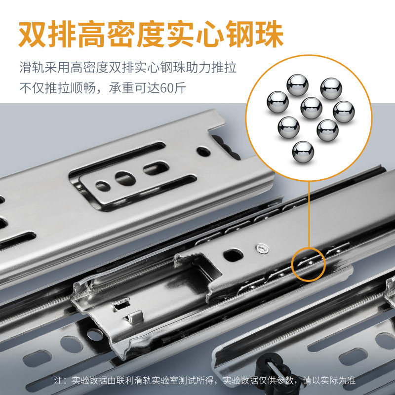 Lianli 35" Wide Three-Section Drawer Slide Guide Rail Bedside Table ...