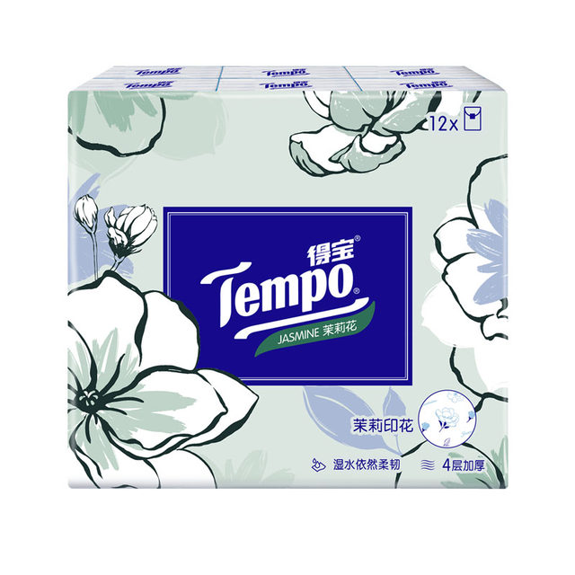 Tempo Depot handkerchief paper jasmine scented printed 4-layer ...