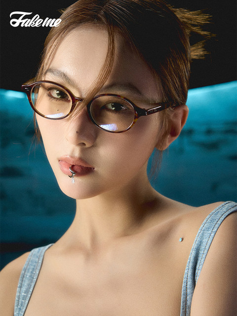 Fakeme autumn and winter ultra-light plate retro round frame age-reducing college nerd ins style ...