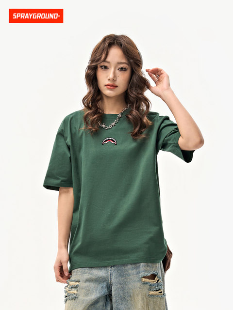 SprayGround Shark Mouth Small Label Print Short Sleeve T-shirt Men and ...