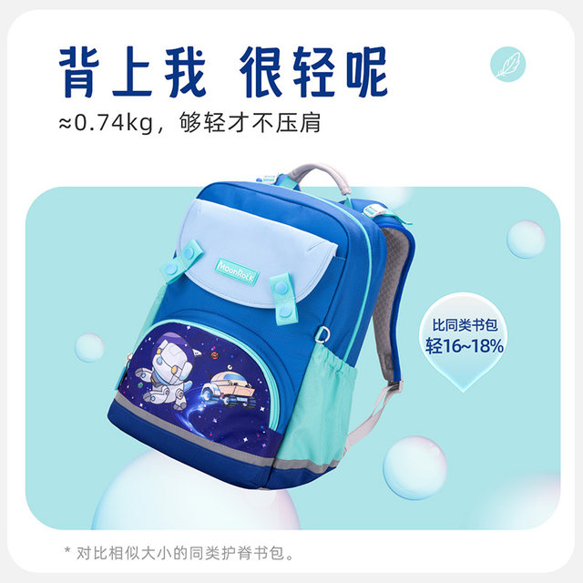 MoonRock Menle School Bag 1-3 grade primary school boys and girls spine ...