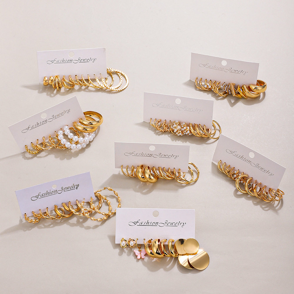 Cross-Border New Earring Set Combination European and American ins ...