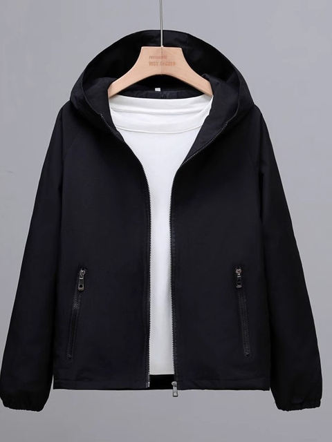 Double-Layer Women's Jacket for Spring and Autumn 2025, New Hooded ...