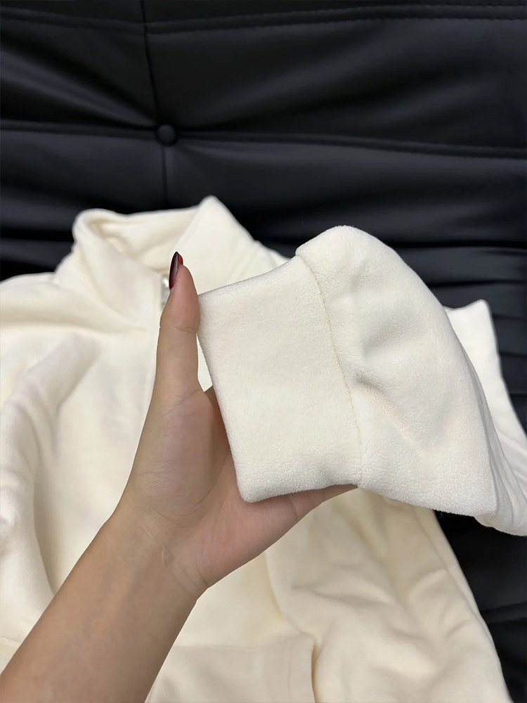 Milk white warm shake velvet jacket Female autumn and winter 2024 new ...