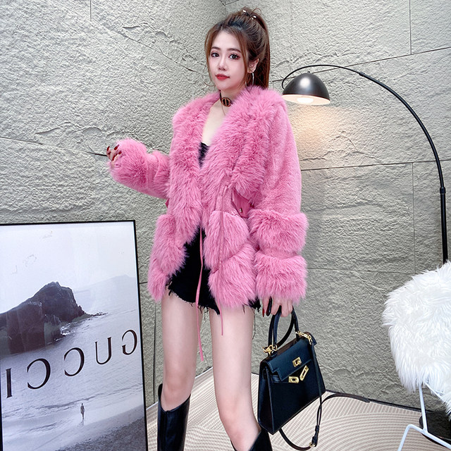 2024 autumn and winter new fur one-piece fox fur coat women's short ...