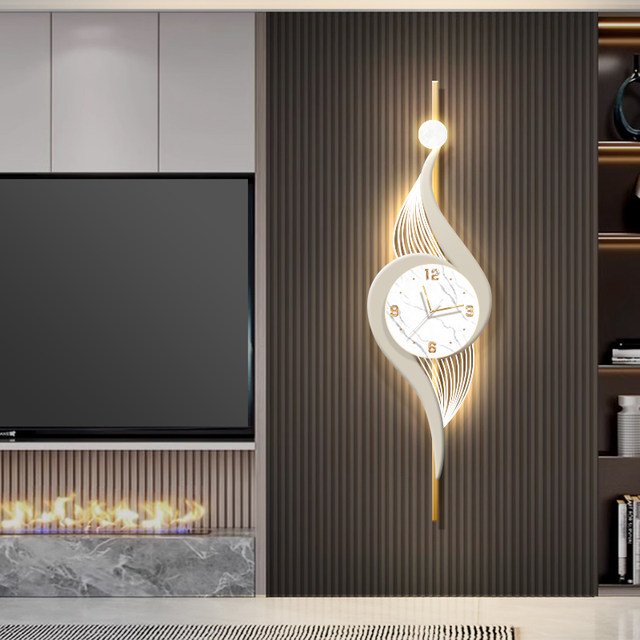 Light luxury with watch decoration painting living room TV background ...
