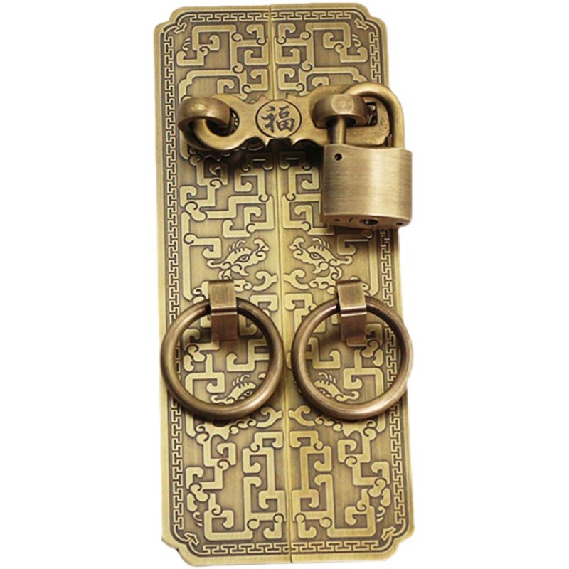 Chinese Style Copper Door Buckle - Solid Wood & Lattice Doors