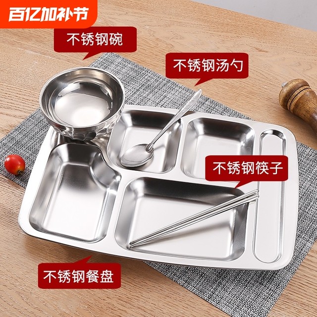 School Student Tableware Kindergarten Round 304 Stainless Steel Fast ...