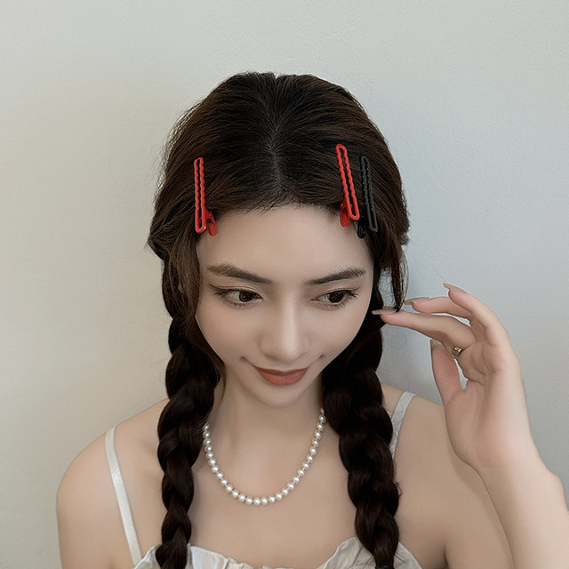 Seamless wavy duckbill clip for women's forehead bangs hair clip, side ...