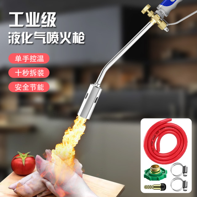 Liquefied gas spray gun household gas tank gas flamethrower burning pig ...