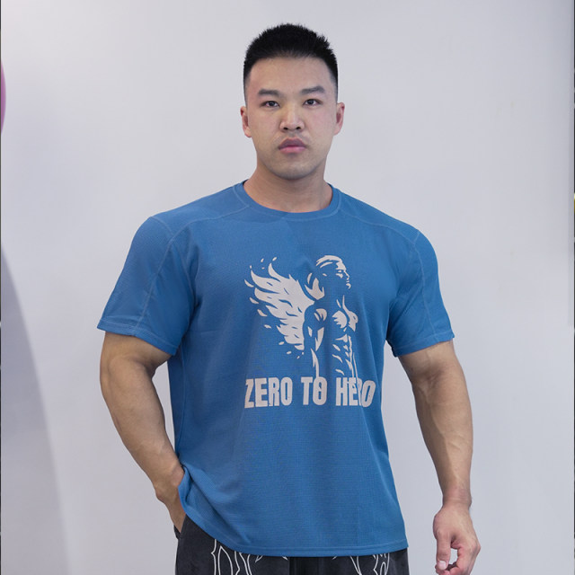 zerotohero waffle fitness T-shirt short-sleeved loose sports outdoor leisure training clothes ...