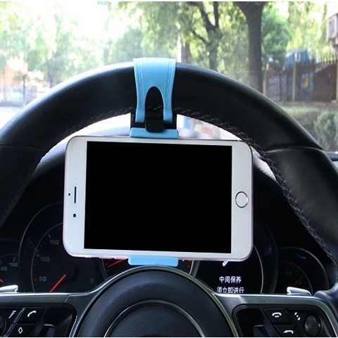 Car Steering Wheel Phone Holder, Car Phone Mount, Portable Car Phone ...