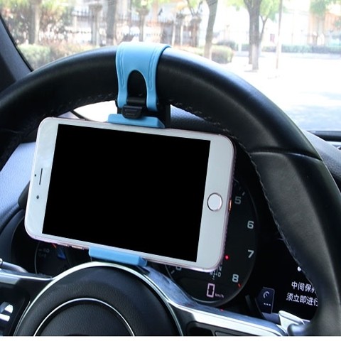 Car Steering Wheel Phone Holder, Car Phone Mount, Portable Car Phone ...
