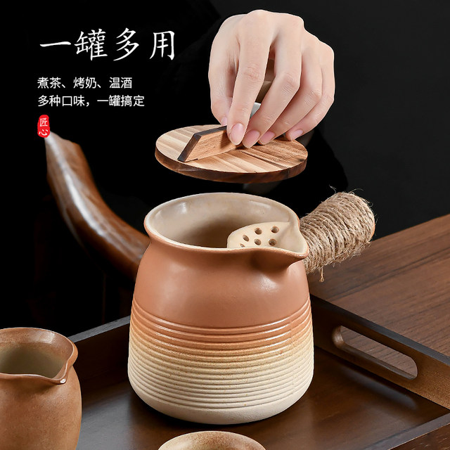 Teapot, grilled milk tea pot, whole set of teapot, dry-burning can ...