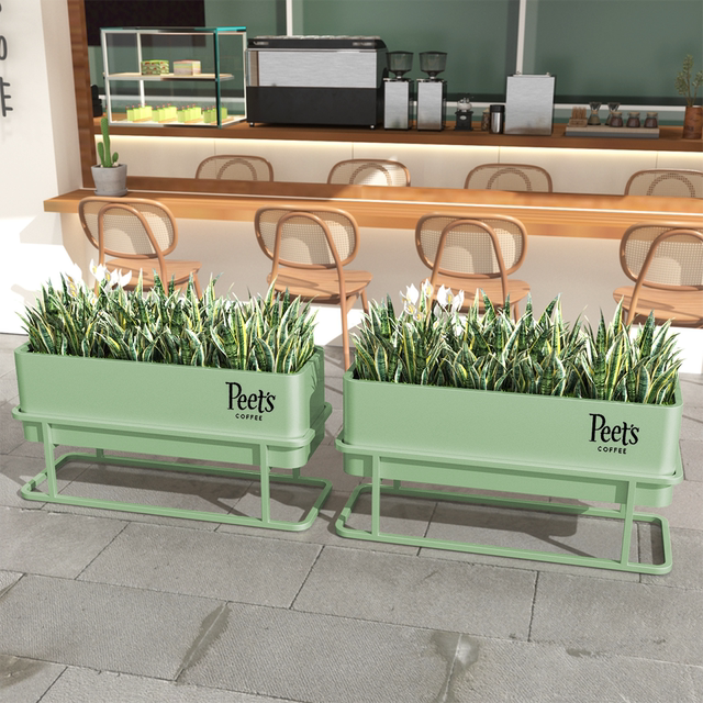 Outdoor flower box metal rust-proof flower trough commercial street ...