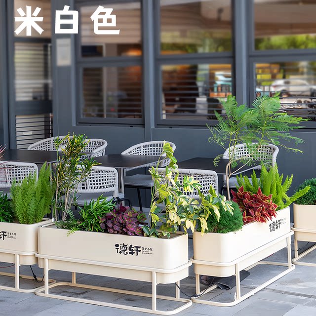 Outdoor flower box metal rust-proof flower trough commercial street ...