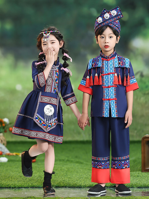 Guangxi March 3rd ethnic minority clothing Zhuang children and girls new style kindergarten ...