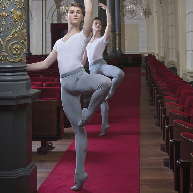 Weimo imported men's ballet tights ballet pantyhose adult dance black ...