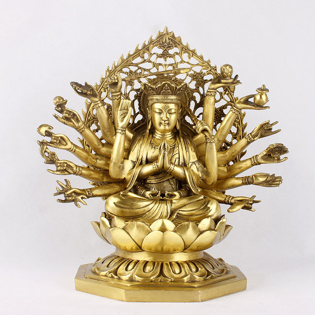 Bronze Zhunti Buddha Mother Statue Ornaments Living Room Entrance Hall ...