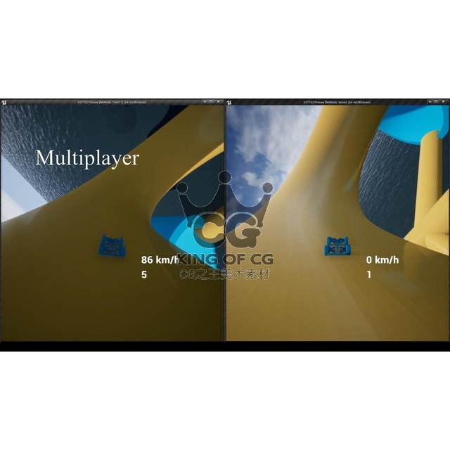 UE5 Unreal 4 Vehicle Anti-Gravity System Racing Game Template