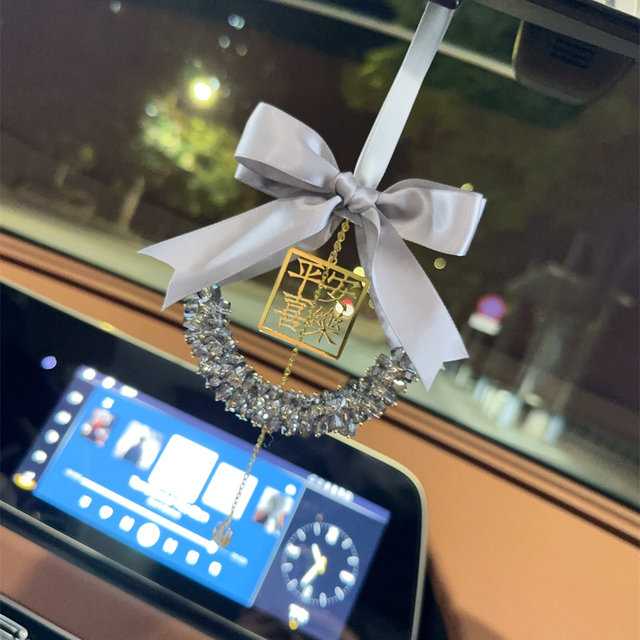 Handmade crystal car pendant, creative luxury high-end rearview mirror ...