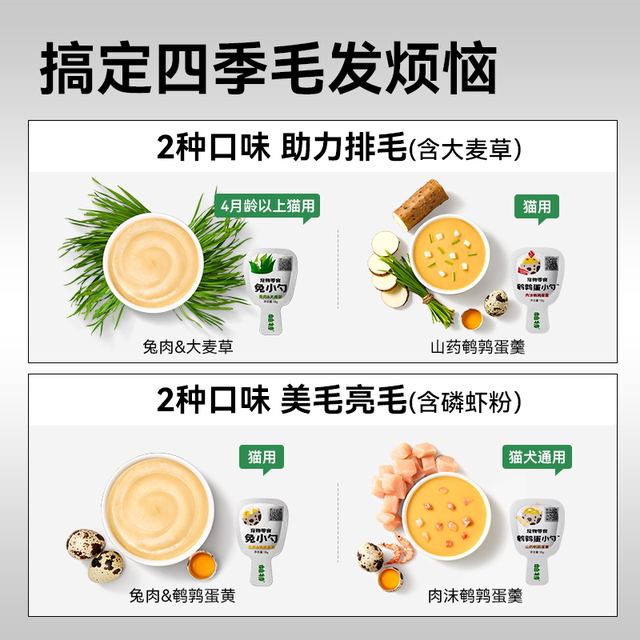 Pat Rabbit Spoon Series Barley Grass Feather Pigeon Meat Duck Meat ...